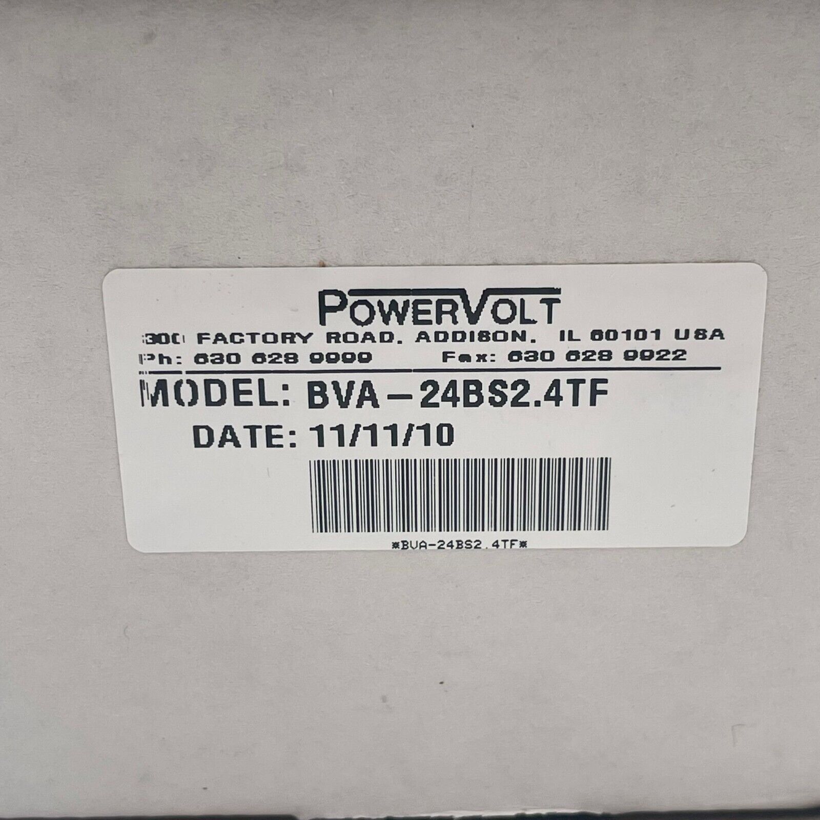Powervolt BVA-24BS2.4TF Power Supply 24VDC 2.4Amp New - YouElectric