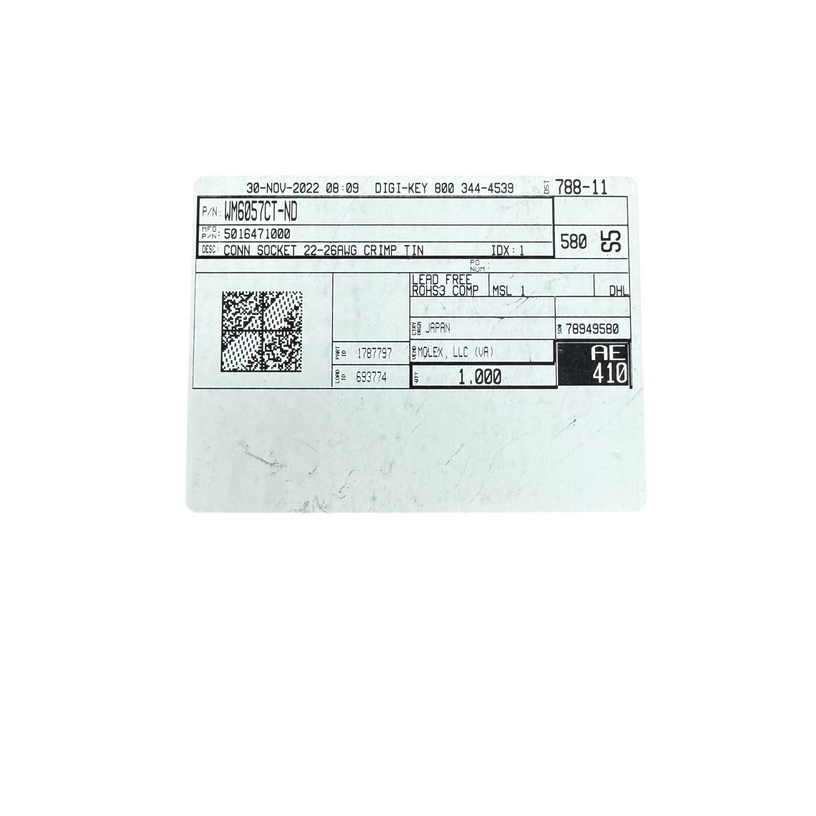 [1000 PCS] 5016471000 Crimp Terminals Molex - YouElectric